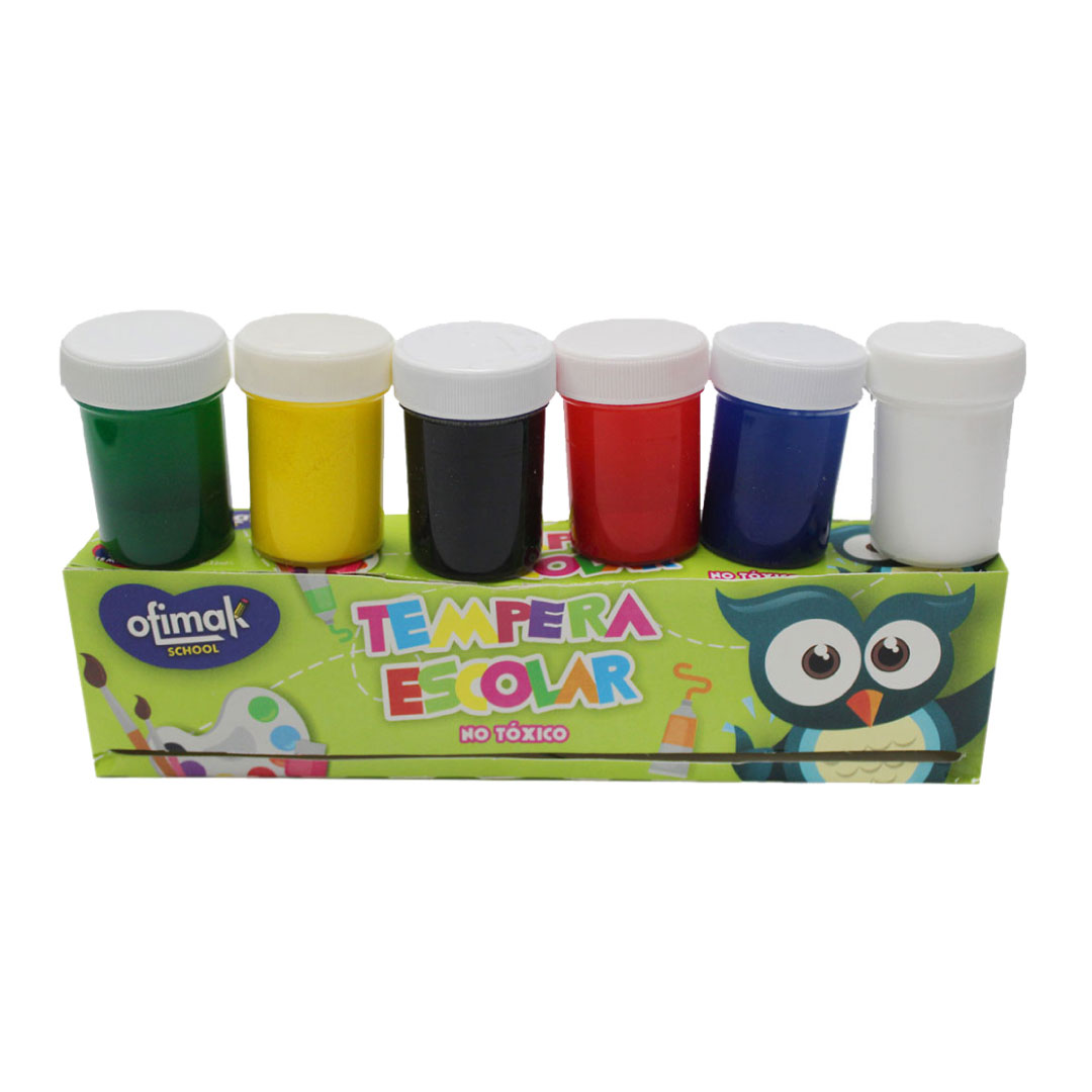 OK300 - Tempera Escolar 6 colores - Ofimak | Artículos de Oficina y ...